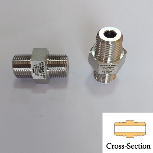 3 8 Hex Nipple, 10000 psi, SS316